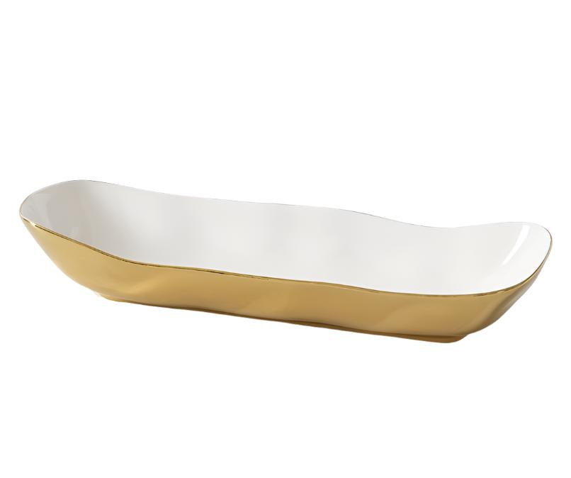 Moonlight - White and Gold - Deep Rectangular Server – Il’argento Registry